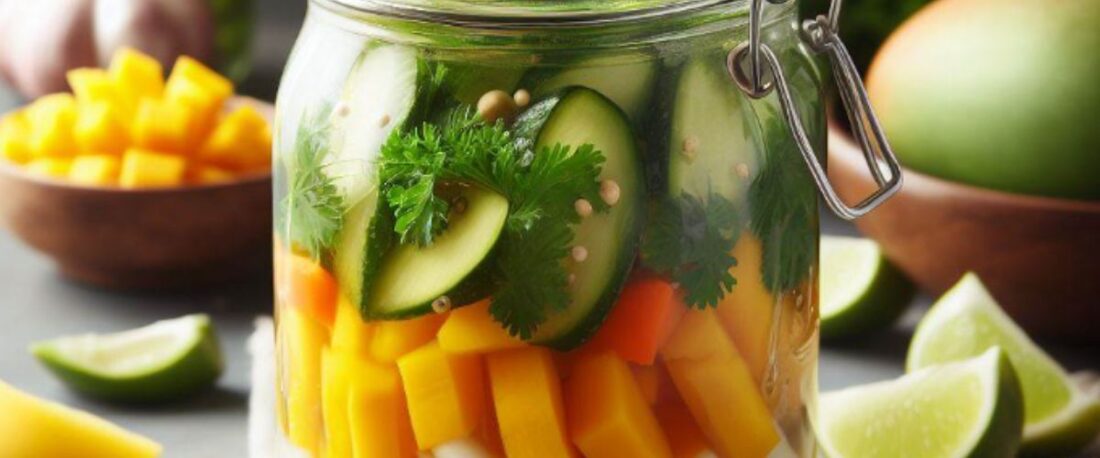 Receta de Encurtido de Mango y Cilantro《 Casera y Fácil 》 ️