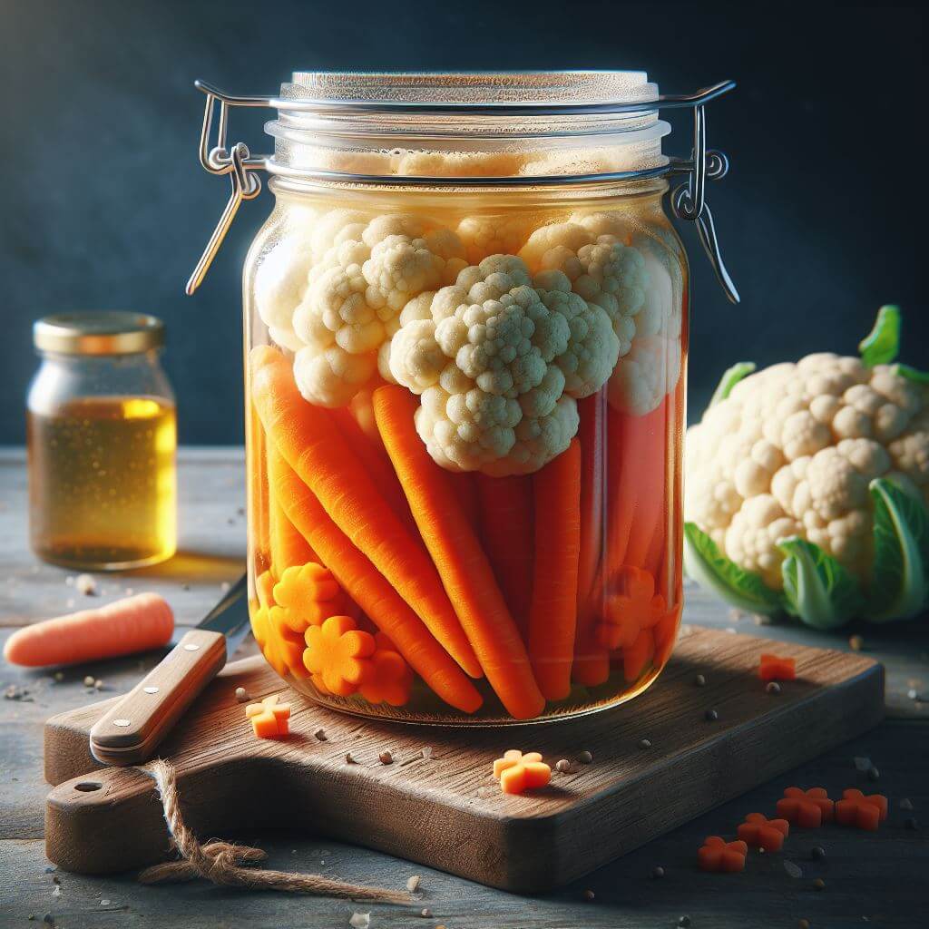 Receta de Encurtido de Coliflor y Zanahoria《 Casera y Fácil 》 ️